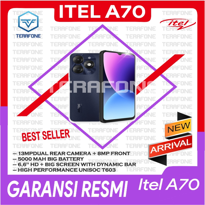 Jual ITEL A70 RAM 3/128GB 4/128 GB GARANSI RESMI TERMURAH | Shopee ...