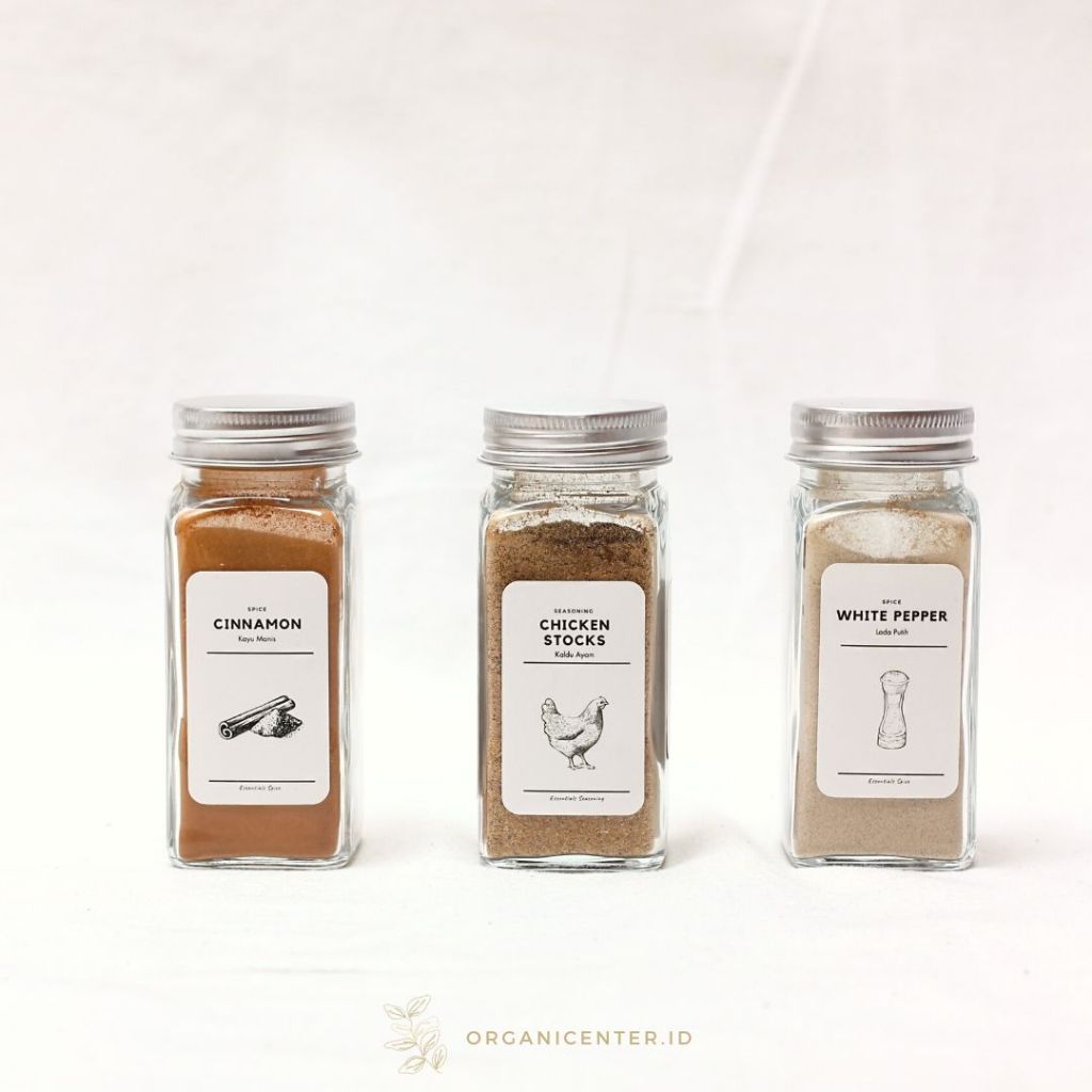 Jual Spice Jar Free Label Botol Bumbu Dapur Spice Jar Kaca Estetik ...