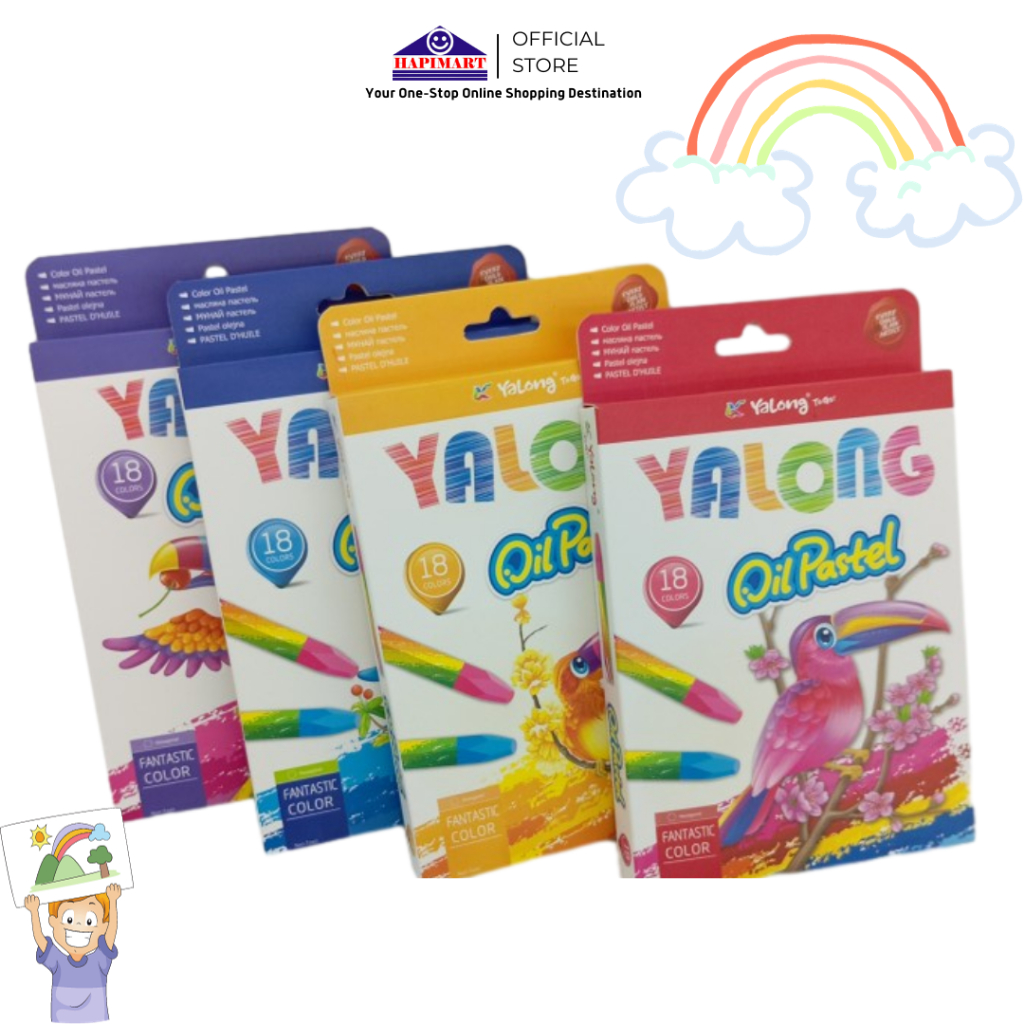 Jual Crayon Set Art Yalong Oil Pastel Fantastic Color Krayon 18 pcs ...