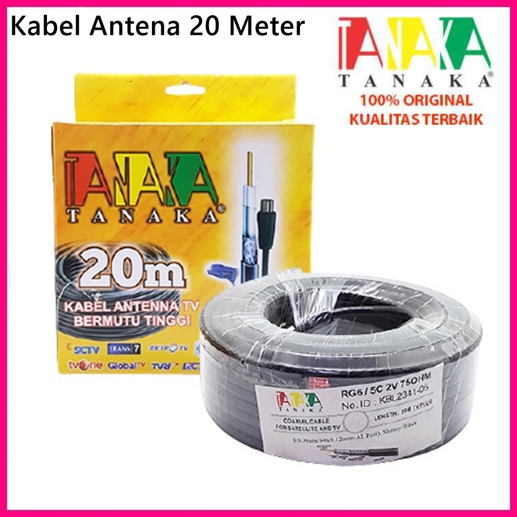 Jual Kabel Antena 5C Ukuran 20M TV PLUG TANAKA SUPER | Shopee Indonesia