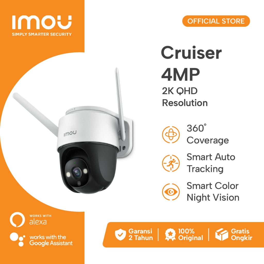 Jual IMOU Cruiser 4MP Smart IP CCTV Outdoor Camera with PTZ Full Color ...