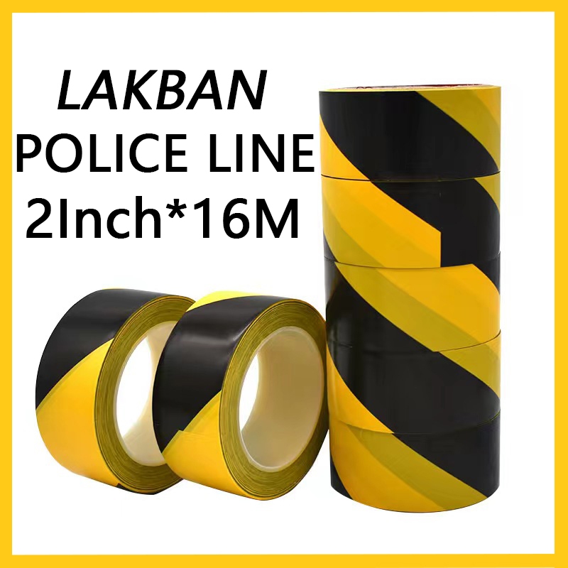 Jual Lakban Police Line Vinyl Hoki Tape Penanda Batas Area Proyek Garis | Shopee Indonesia