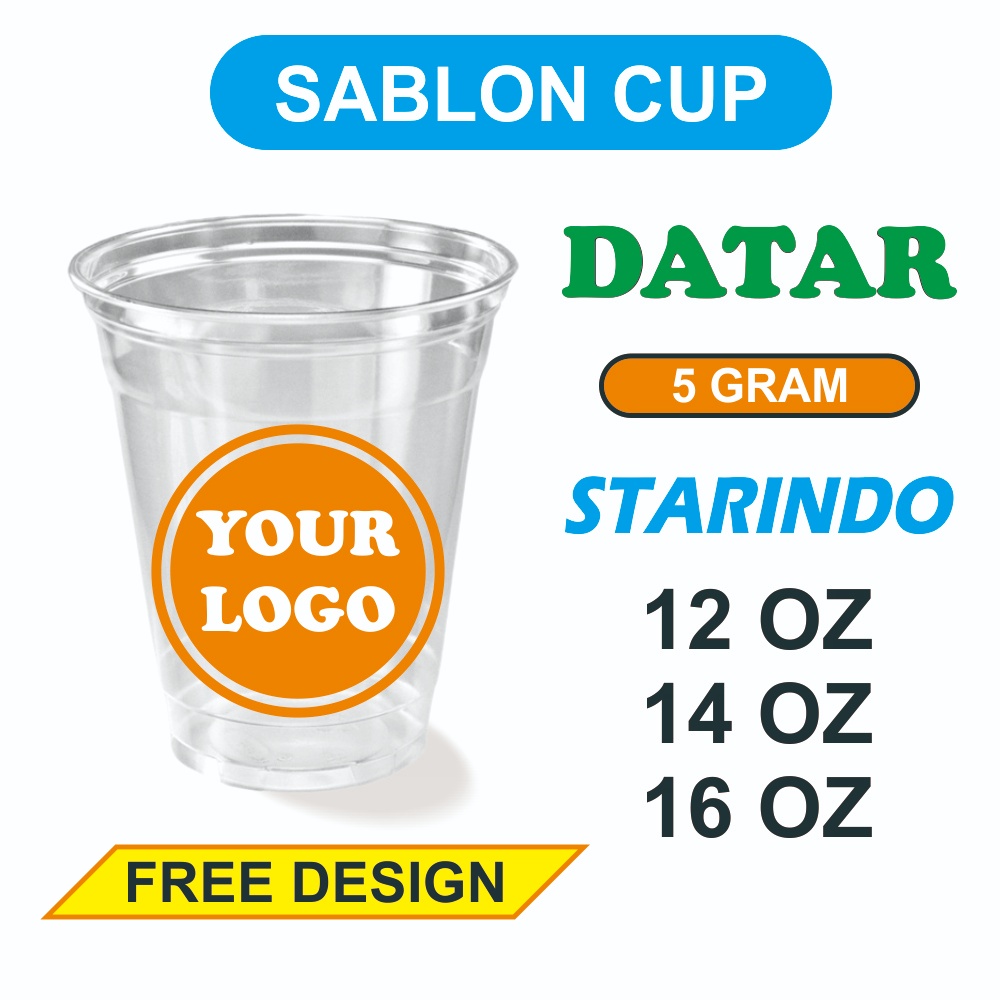 Jual Sablon Cup Datar 12 14 16 OZ - 5 Gram Merek STARINDO | Shopee Indonesia