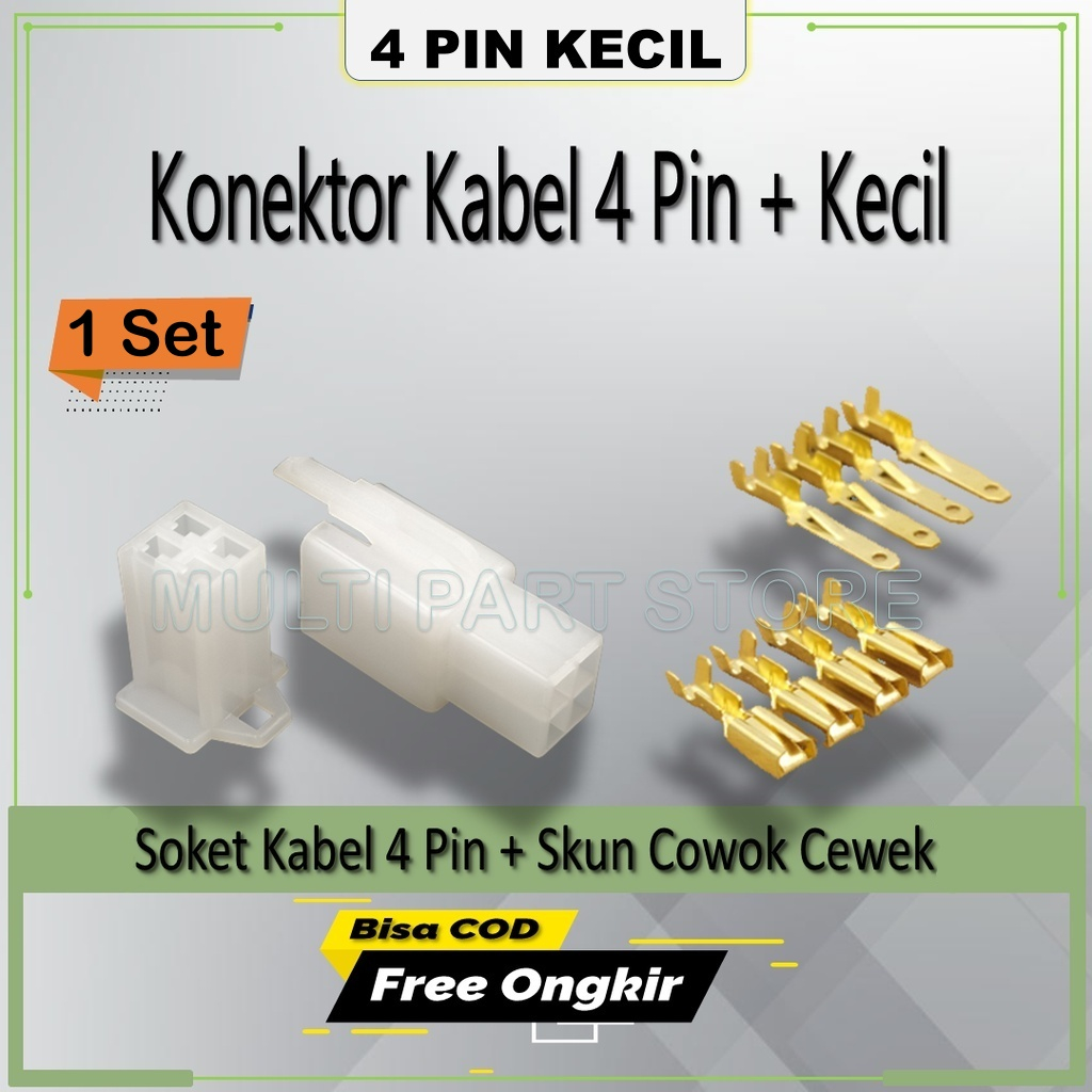 Jual SOKET SOCKET KONEKTOR KABEL 4 PIN KECIL MOTOR MOBIL MALE FEMALE ...