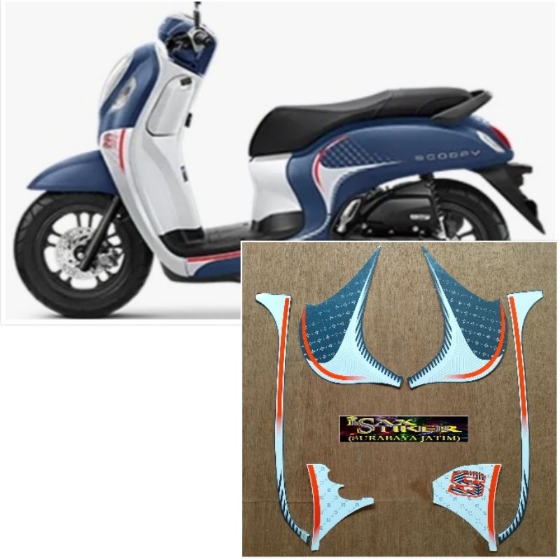 Jual Striping original Honda Scoopy Fashion Blue biru tahun 2023 2024 ...