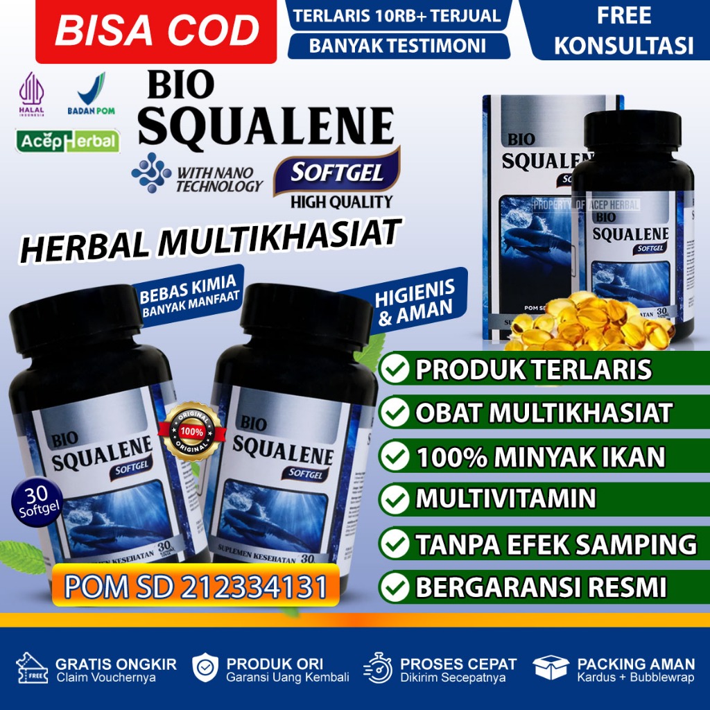 Jual Bio Squalene Softgel Minyak Hati Ikan Hiu Omega 3 6 9 Fish Oil ...