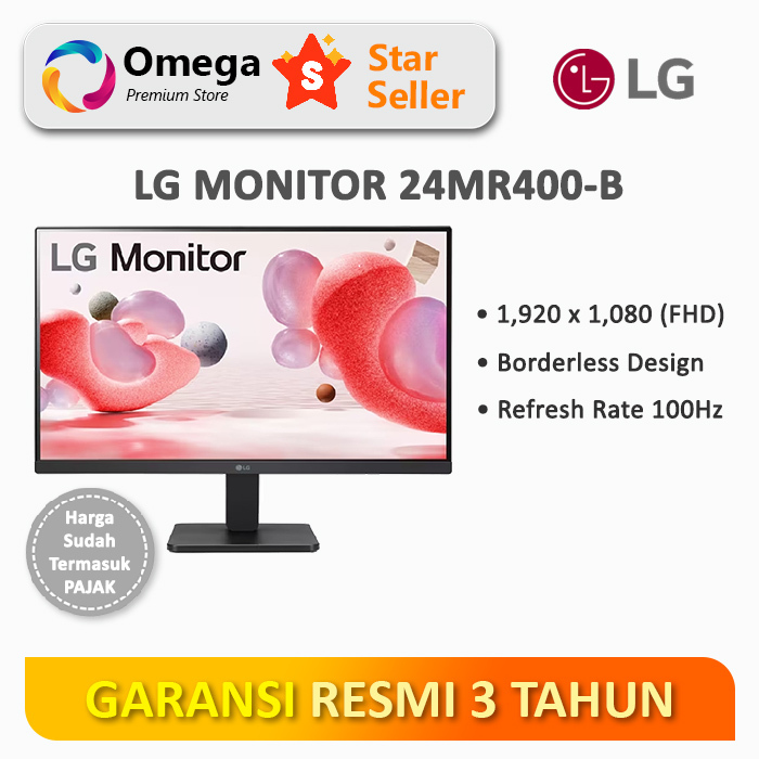 Jual Monitor LG 24MR400-B 24" 3-Side FHD IPS HDMI Borderless AMD ...