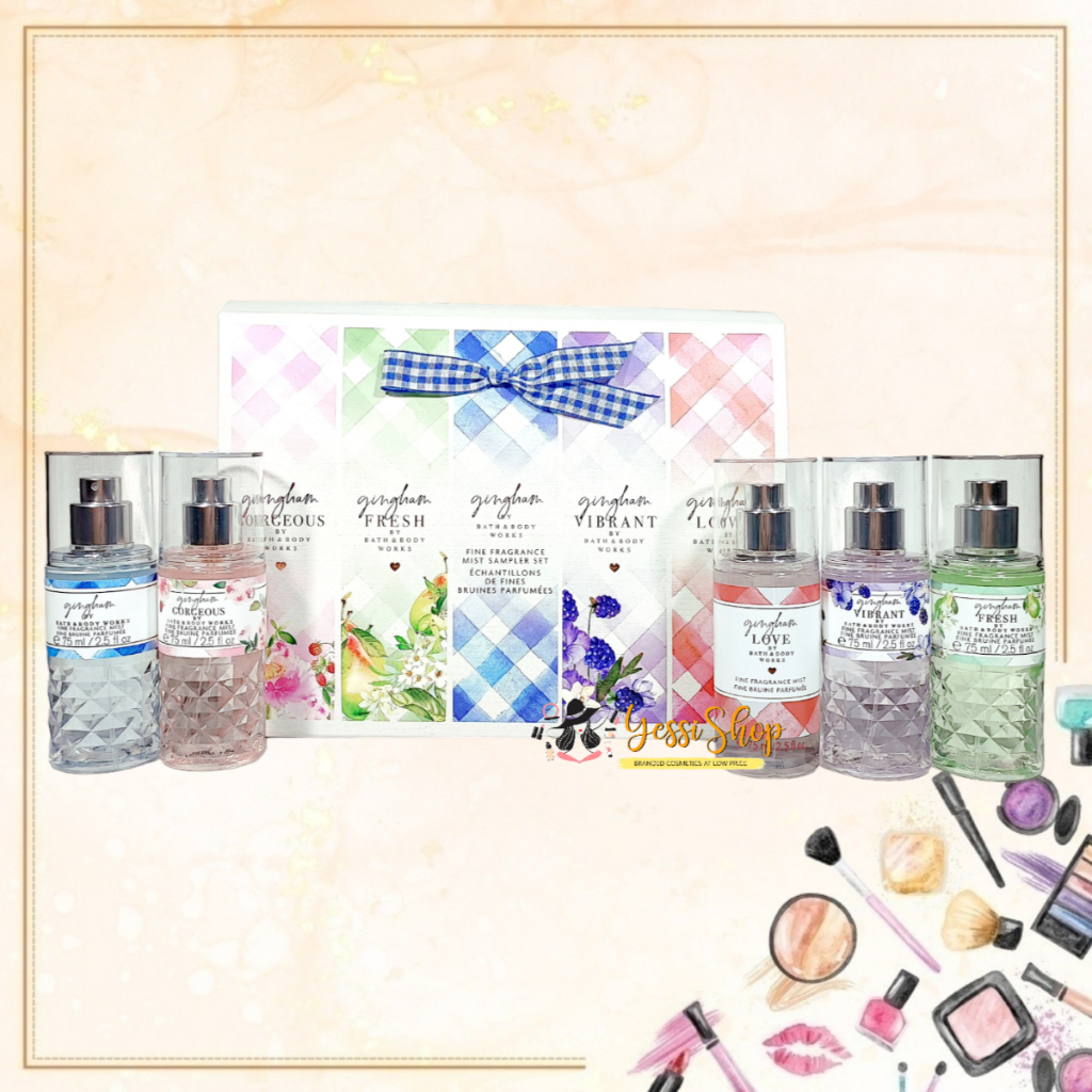 Jual Bath & Body Works Gingham Fine Fragrance Mist Sampler Mini Gift ...