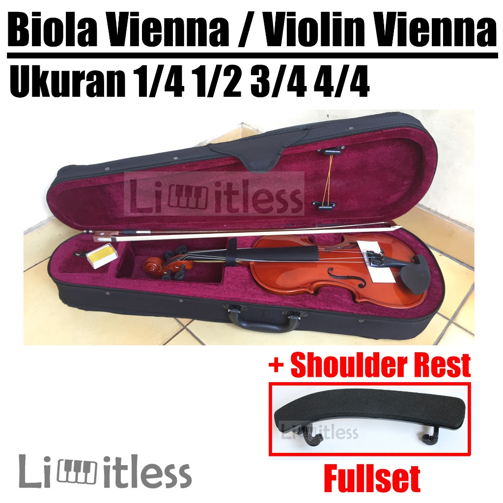 Jual Biola / Violin Vienna 1/4 1/2 3/4 4/4 Laminated Wood Original ...