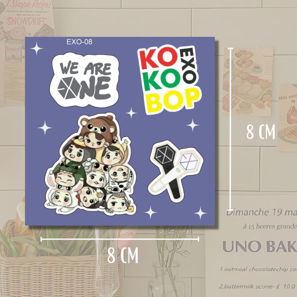 Jual Stiker EXO kartun cute | Stiker Kpop | PART 2 ANTI AIR LUNTUR ...