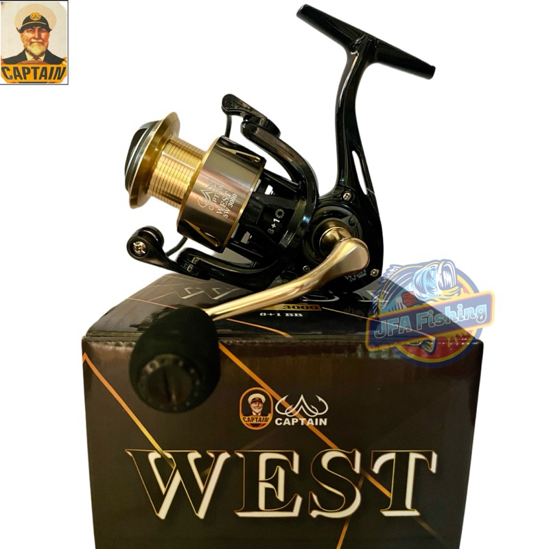 Jual Reel Captain WEST 1000 2000 3000 8+1Bb PowerHandle SaltWater ...