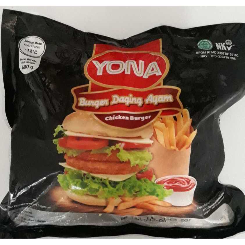 Jual YONA Burger Daging Ayam (Chicken Burger) 600gr 10pcs | Shopee ...