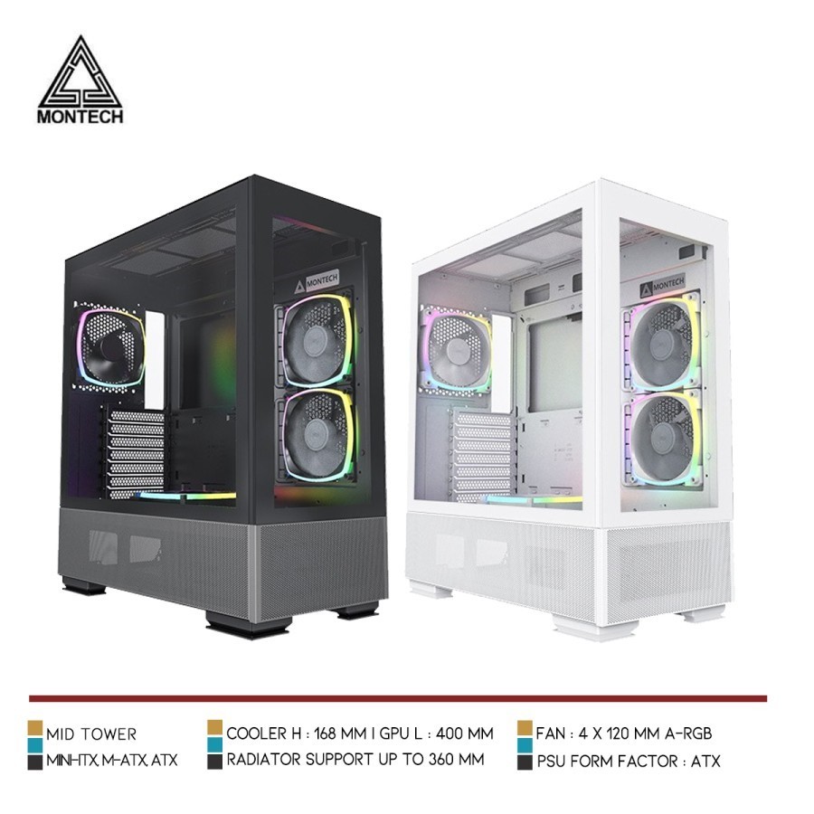 Jual MONTECH SKY TWO - Mid Tower Gaming Case | Shopee Indonesia