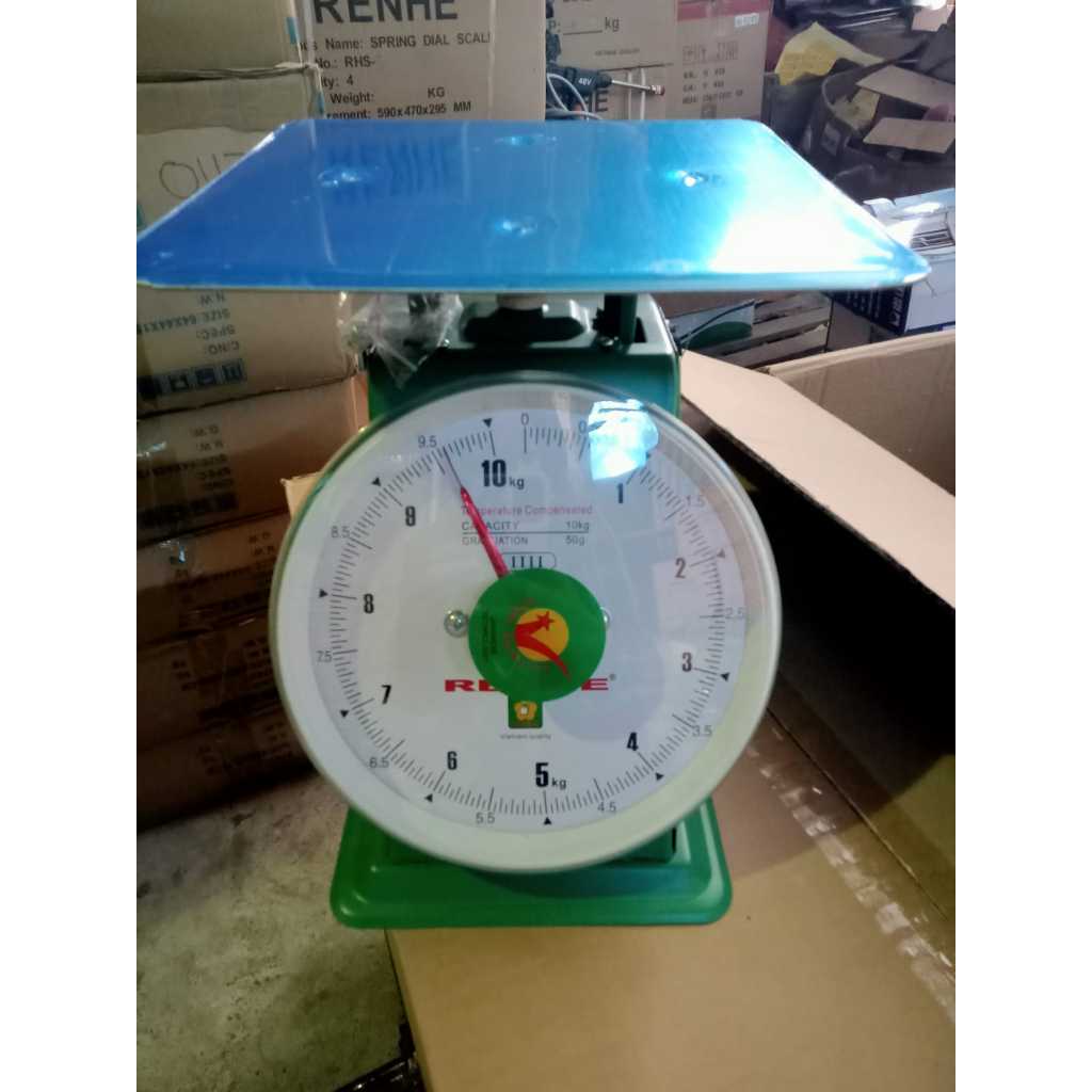 Jual Timbangan duduk manual jarum Renhe 10kg Plat Rata | Shopee Indonesia