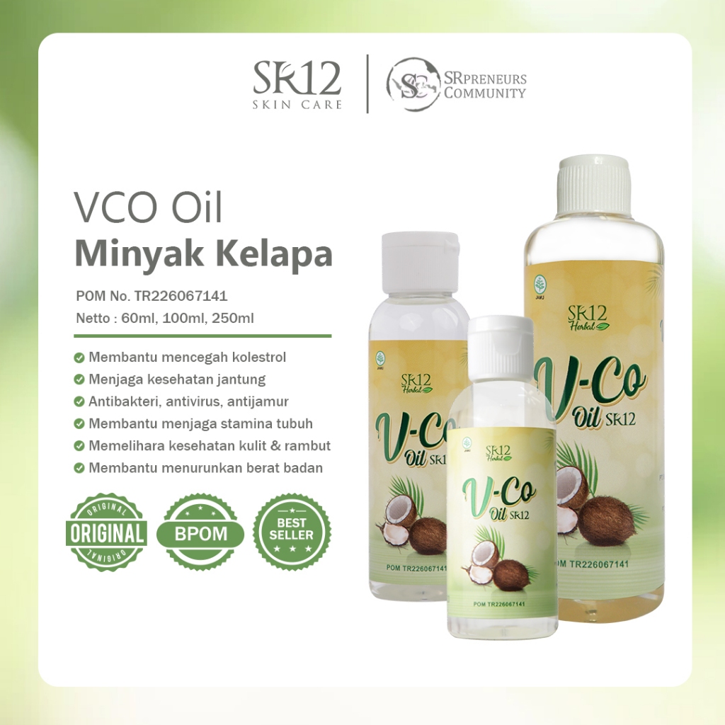 Jual VCO Oil SR12 - Minyak Kelapa Murni 100% Menjaga Stamina Tubuh - Minyak Kelapa BPOM Banyak ...