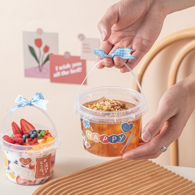 Jual 10pcs 300ml ember handle jar toples dessert box cup minuman anti ...