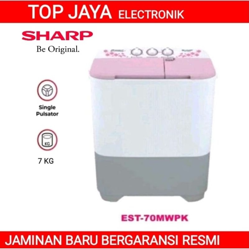 Jual MESIN CUCI SHARP 7KG EST-70MW NEW SERIES BERGARANSI RESMI | Shopee ...
