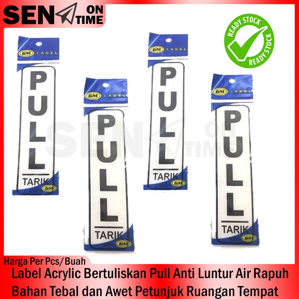 Jual Label Acrylic Tulisan Pull GM Papan Teks Tulis Stiker Sticker ...