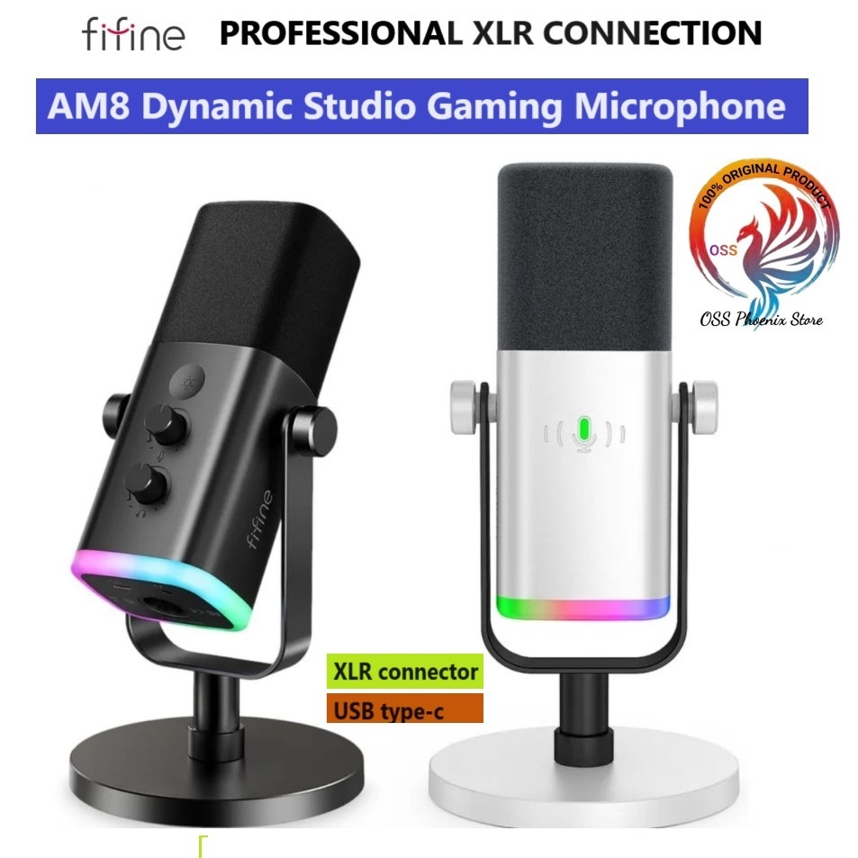 Jual Microphone Fifine AM8 Dynamic Studio Recording Microphone Broadcast Mic Gaming | Shopee ...