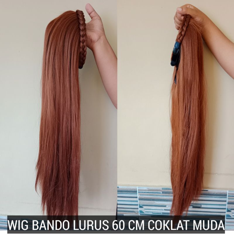 Jual Wig Bando Kepang Lurus Straight 60 Cm Warna Coklat Muda | Shopee ...