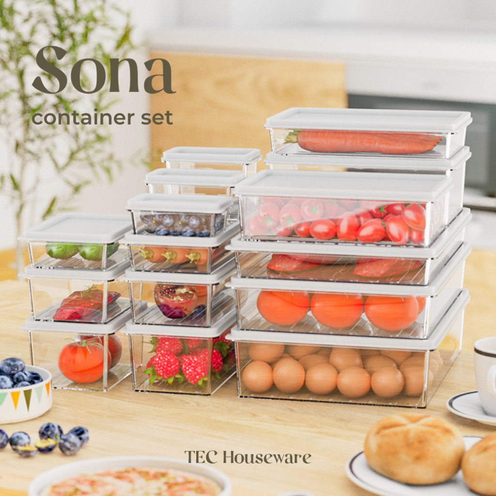 Jual Wadah Bumbu Dapur • TEC • SONA Kotak Penyimpanan Makanan Kulkas ...