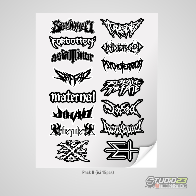 Jual Stiker mini Pack band Metal - Stiker Printcut Hologram | Shopee ...