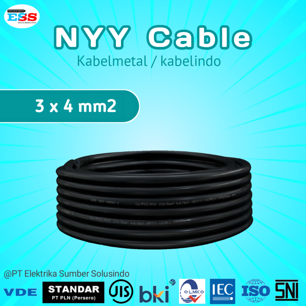 Jual Kabel LIstrik NYY 3 x 4 mm2 - Kabel NYY kawat dan serabut tembaga asli KABELMETAL DAN ...