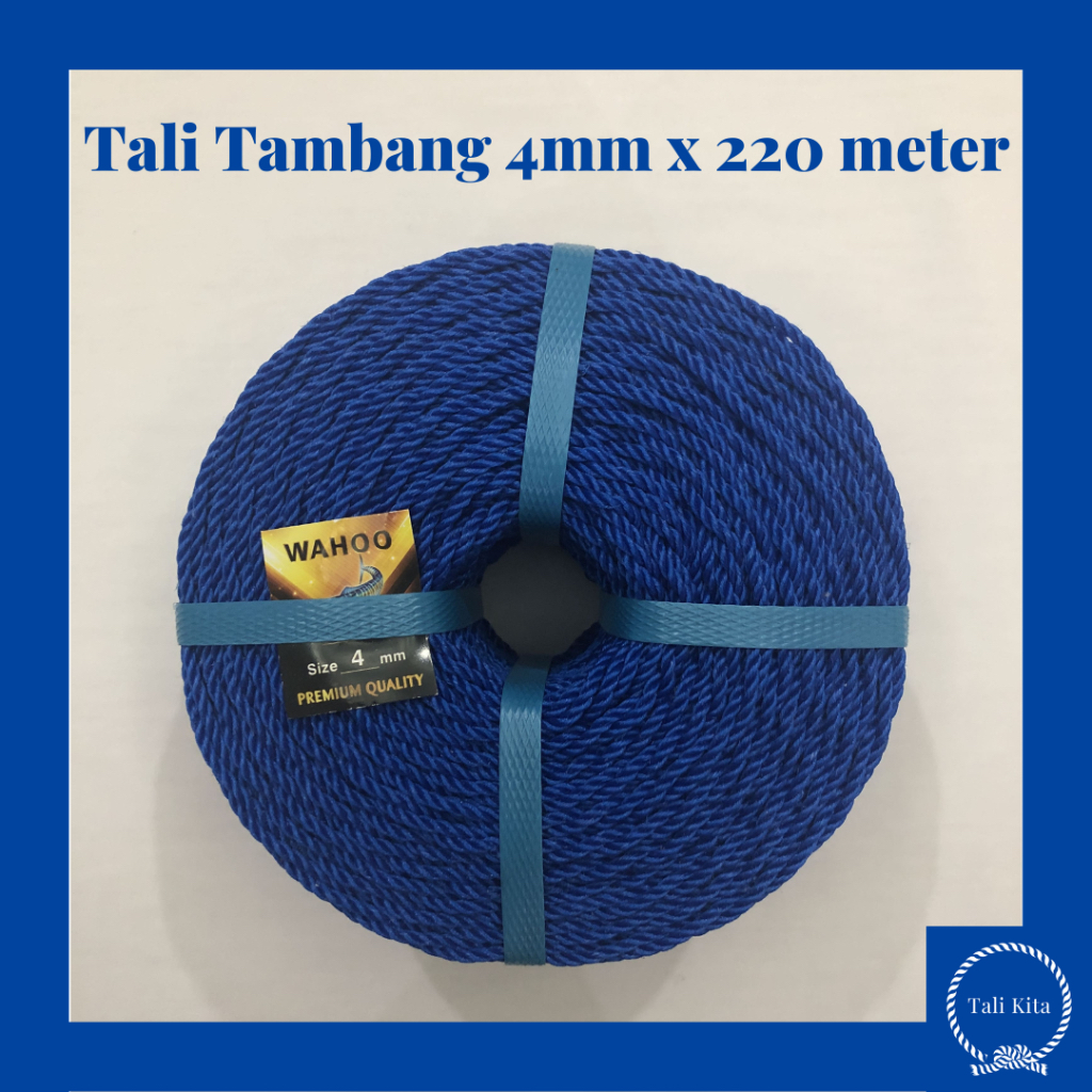Jual Tali Tambang Plastik PE 4 mm Roll 1.6 kg Panjang +/- 220 meter | Shopee Indonesia