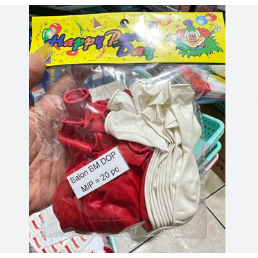 Jual BALON LATEX I BALON MERAH PUTIH ISI 20 BUAH | Shopee Indonesia