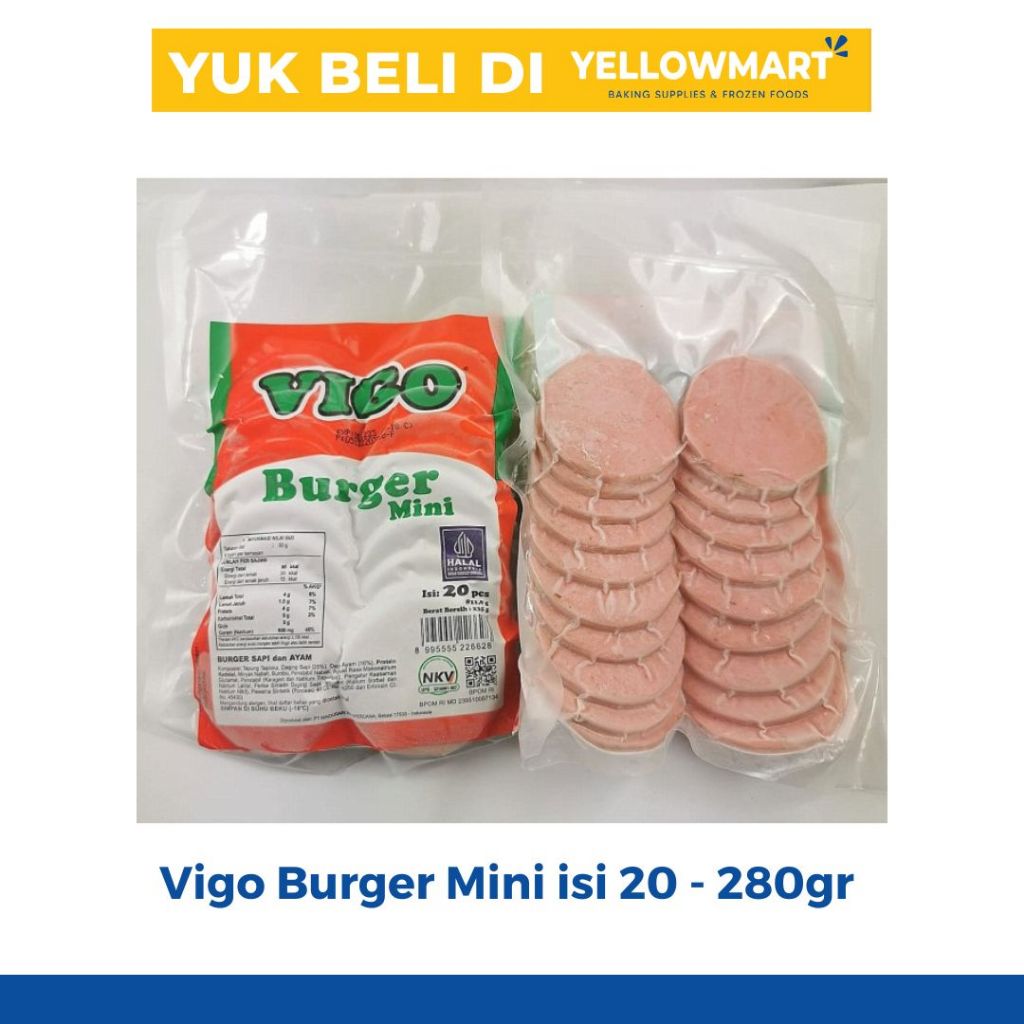 Jual Vigo Burger Mini Mix Sapi dan Ayam Isi 20 - 280gr | Shopee Indonesia