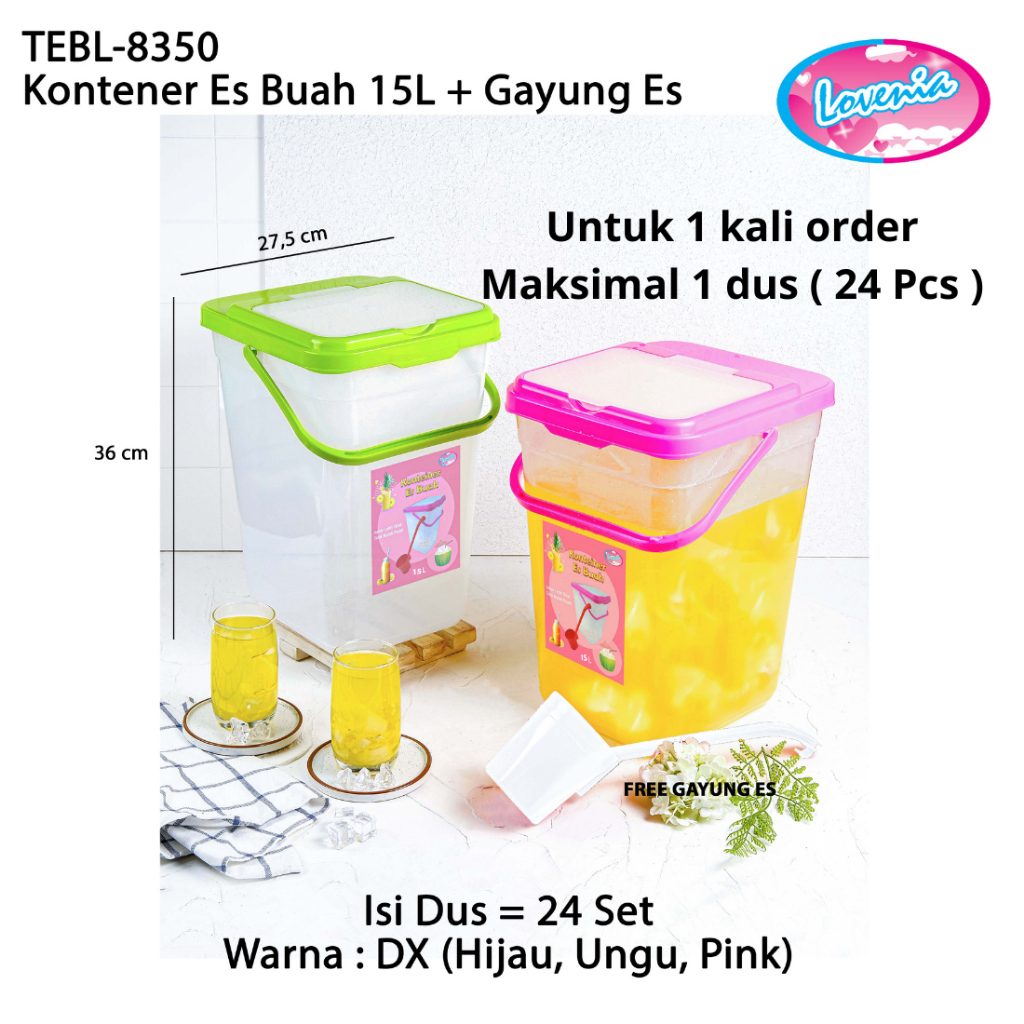 Jual Toples Es Buah + Gayung Lovenia 15 Liter / Aquarium Es Buah ...