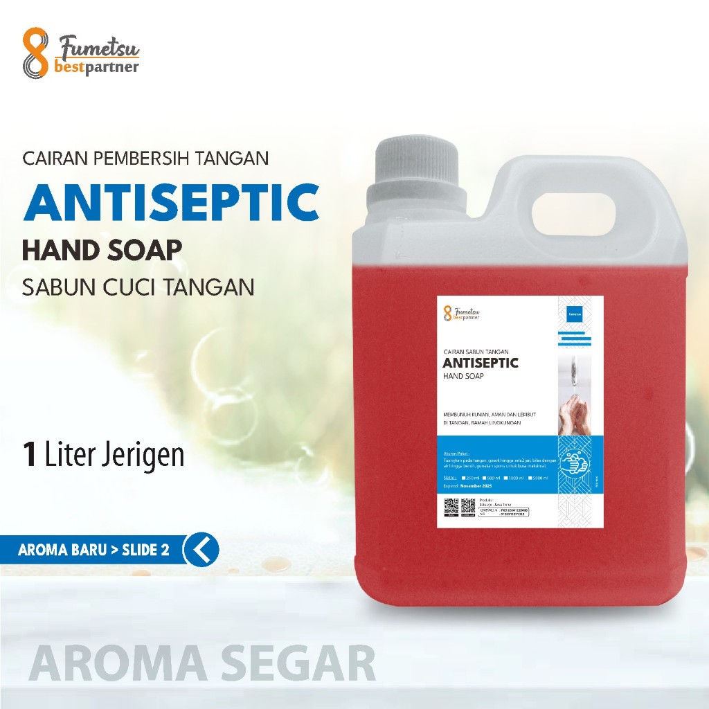 Jual Sabun Cuci Tangan Antiseptic Variasi Aroma Segar 1 Liter / Hand Soap Segar Hand Wash 1 ...
