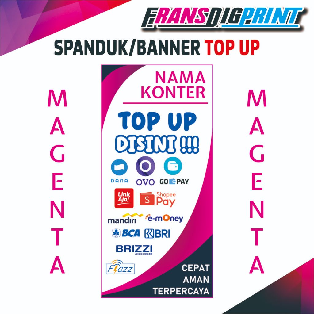 Jual SPANDUK KONTER , SPANDUK TOP UP , BANNER TOP UP , SPANDUK KONTER ...