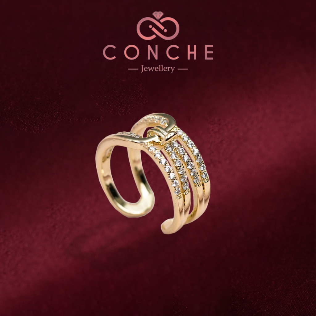 Jual Conche Jewellery - Maxine Gold Ring | Shopee Indonesia