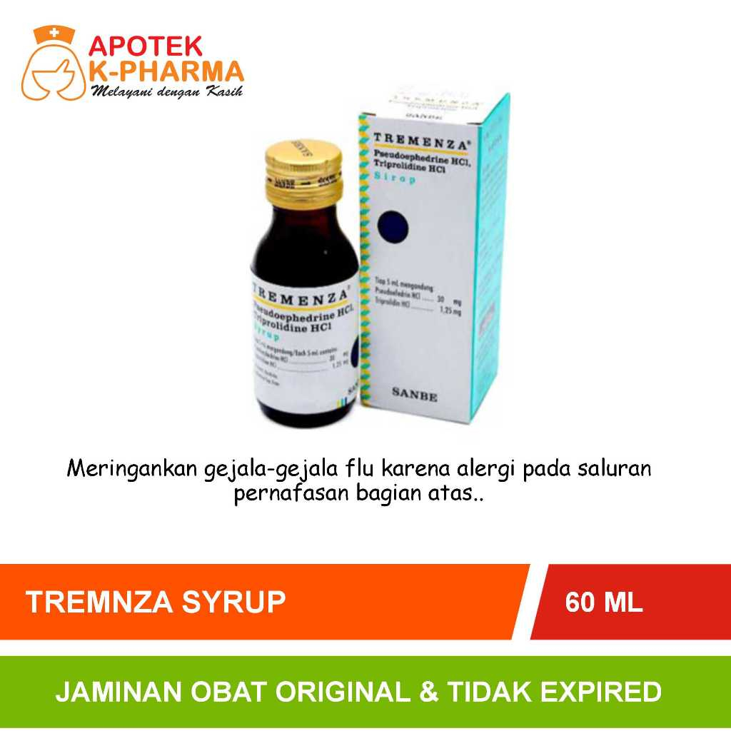 Jual Tremenza Sirup Isi 60ml Obat Original | Shopee Indonesia