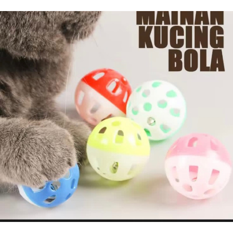 Jual mainan bola kecil kerincing main kucing anjing | Shopee Indonesia