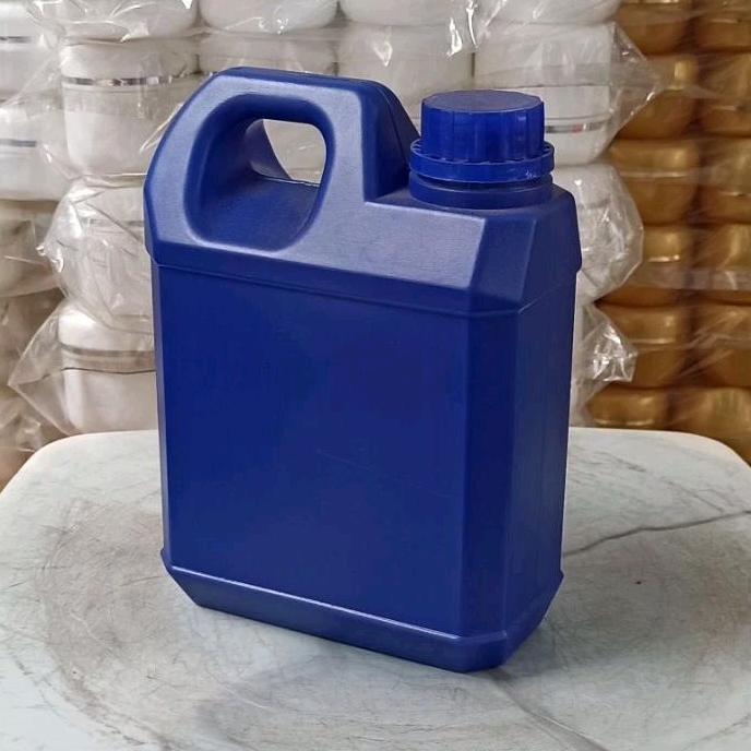 Jual jerigen 1 liter warna biru tutup segel drat dan baru | Shopee ...