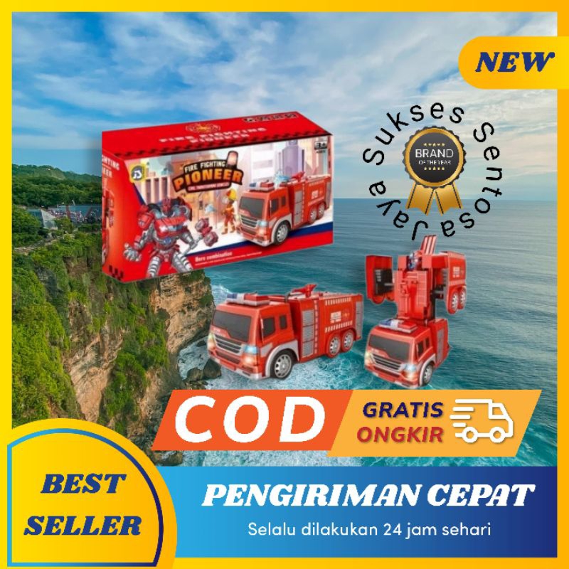 Jual Mainan Anak Mobil Pemadam Fire Fighting Pioneer Berubah Jadi Robot ...