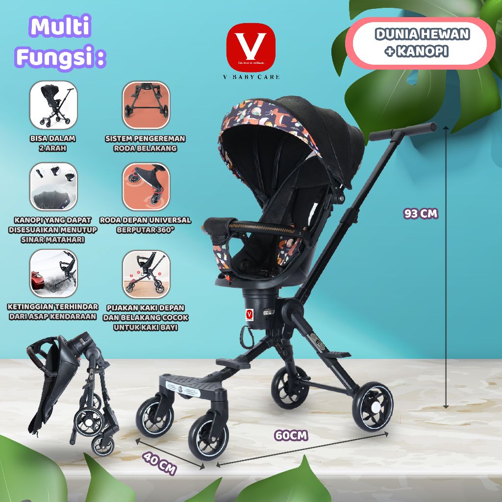 Jual VBABYCARE Kereta dorong bayi/stroller bayi lipat/stroller bayi dua ...