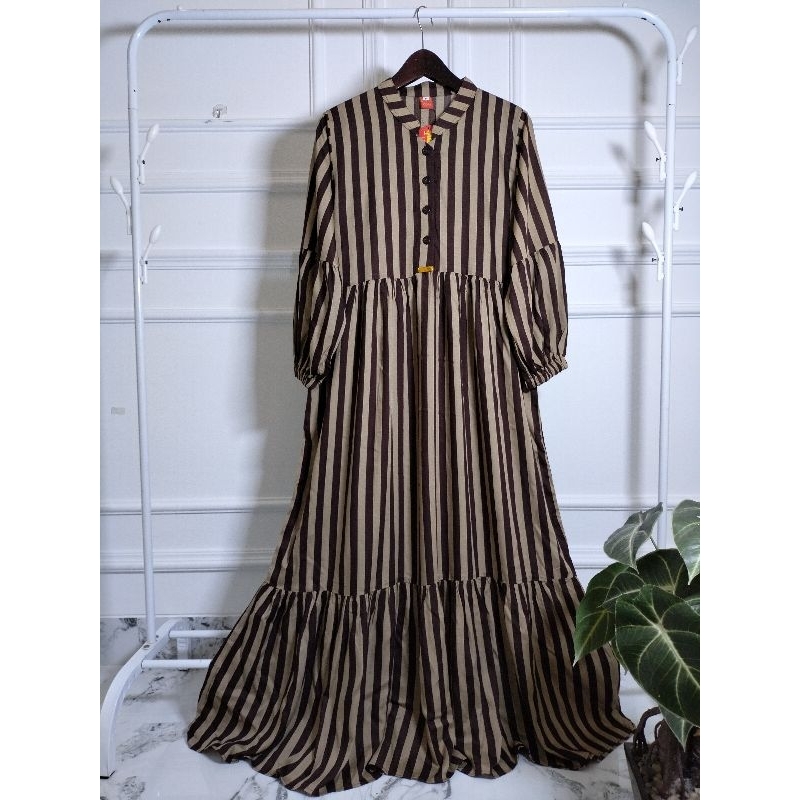Jual Gamis Lizam Kekinian Motif Salur Model Terbaru Bahan Rayon ...