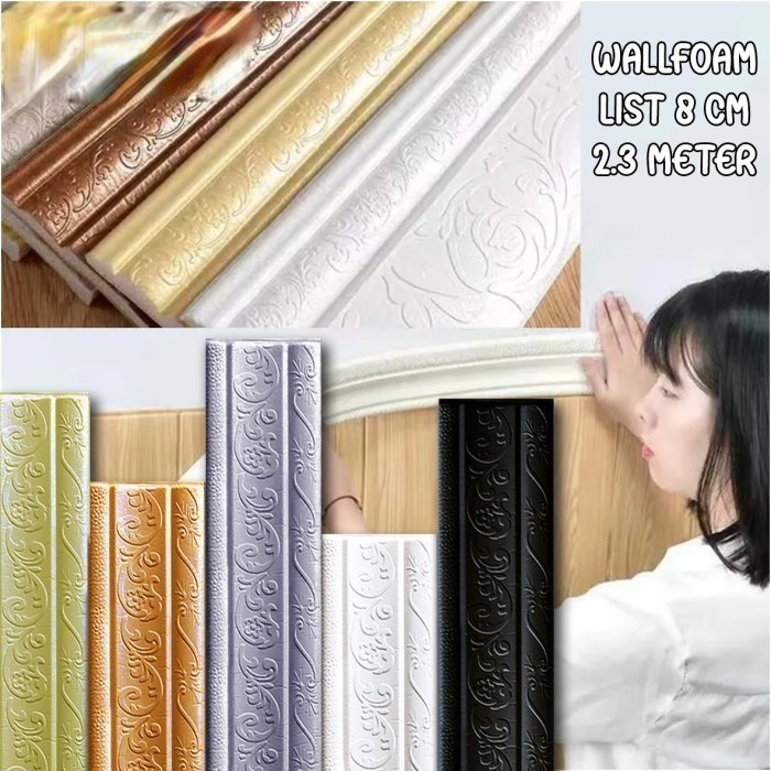 Jual Frawall Store-Border List Wallpaper Dinding Foam 3D Ukuran 5cm ...