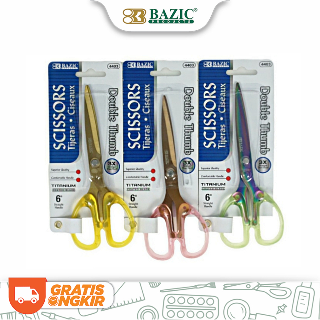 Jual Gunting Titanium Scissors Bazic 6 inch Double Thumb Super Tajem ...