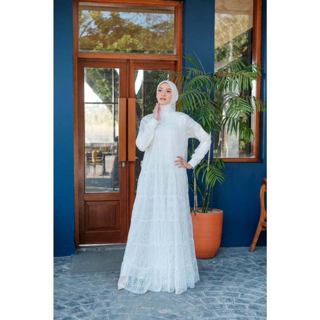 Jual DRESS PUTIH CANTIK FURRING FULL BORDIR Cherry Blossom By Rahma Ika | Cocok untuk acara ...