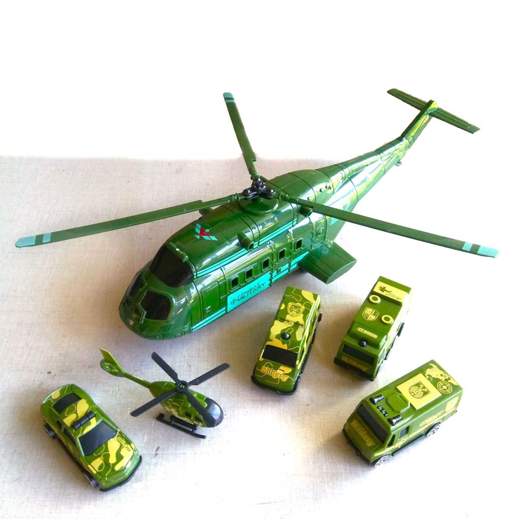 Jual MAINAN HELIKOPTER JUMBO ANGKUT MOBIL MILITER 6 IN 1 PESAWAT MODEL ...