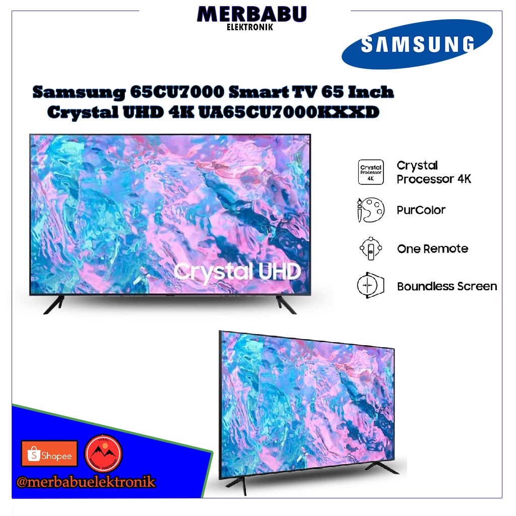 Jual Samsung SMART TV 65DU7000 Crystal UHD 4K 65 Inch | Shopee Indonesia
