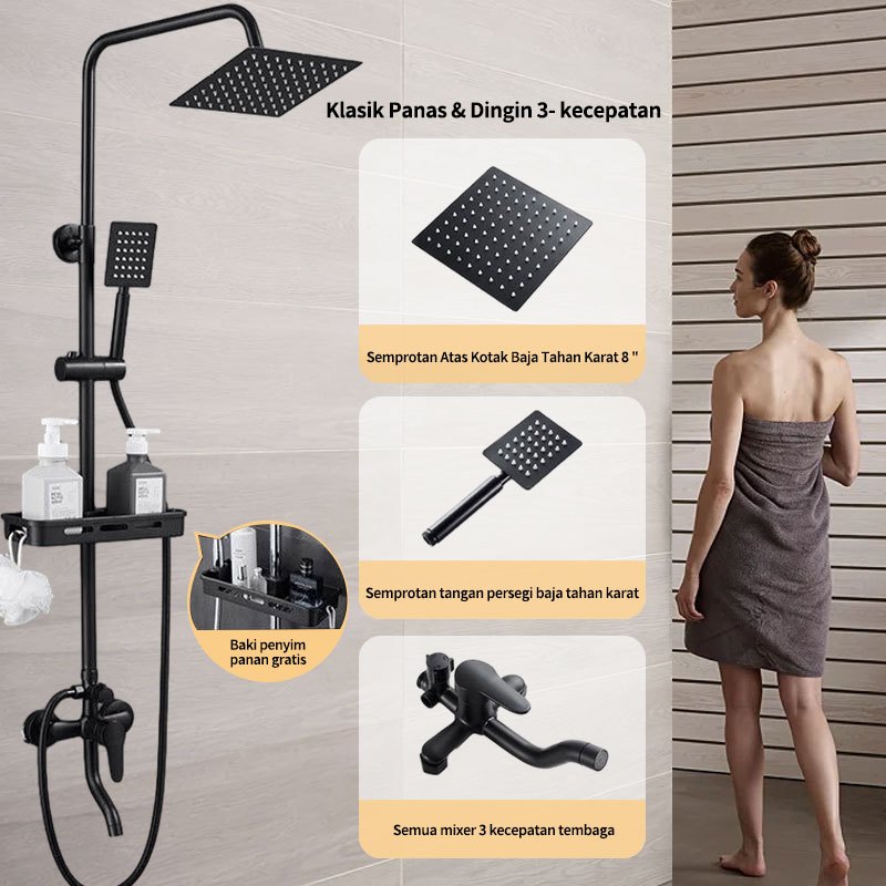 Jual Shower Kamar Mandi Set 4 in 1 Dengan Faucet/Shower Tiang Set Panas ...