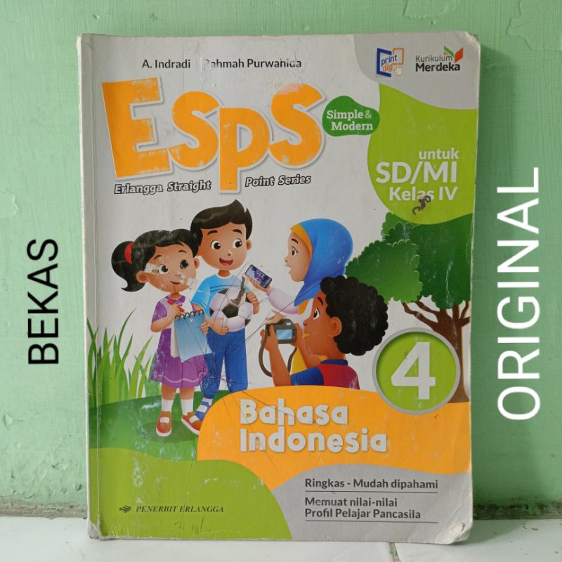 Jual Buku ESPS Bahasa Indonesia Kelas 4 IV SD MI Penerbit Erlangga Kurikulum Merdeka Ringkas ...