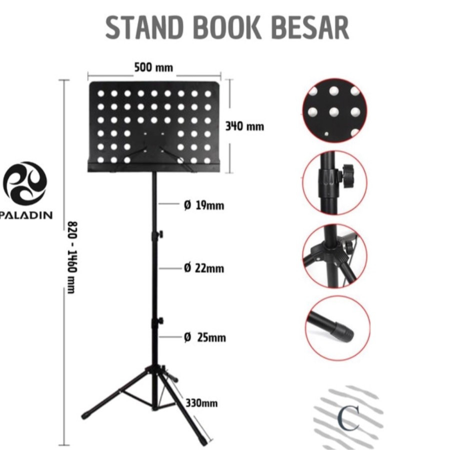 Jual Stand Book Music Stand Partitur standbook Paladin SD26 SB26 ...