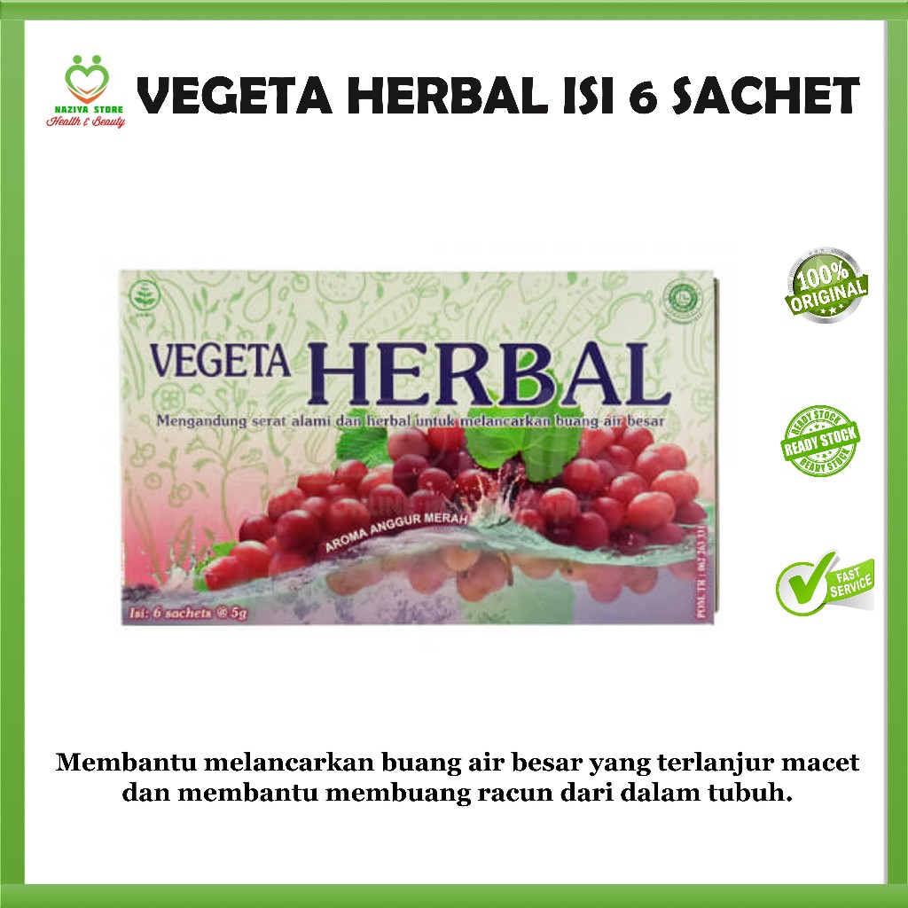 Jual VEGETA HERBAL Bubuk Sachet Pelancar Buang Air Besar [6 Sachet ...
