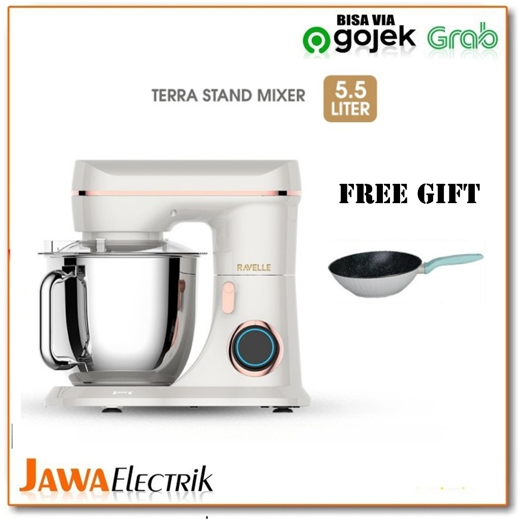 Jual RAVELLE Stand Mixer 5.5L Terra Electric Mixer - Platinum White ...